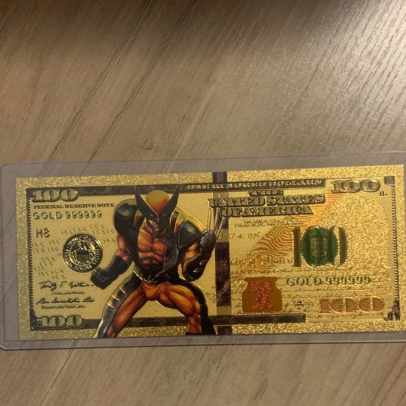Other | Gold Foil Collectible Note With Superhero Design Wolverine ...